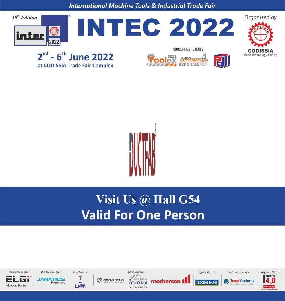 INTEC 2024 Invitation from DUCTFAB EQUIPMENTS PVT LTD | Codissia Intec Technology Center ...