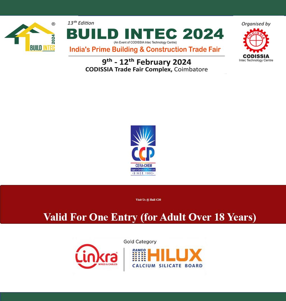 BUILD INTEC 2024 Invitation from CERA- CHEM PRIVATE LTD | Codissia Intec Technology Center ...
